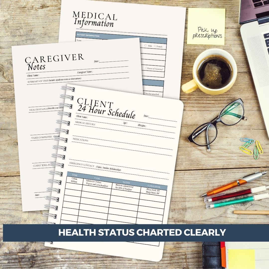 Ultimate Home Caregiver Health Binder, Editable Elder Care Checklist ...