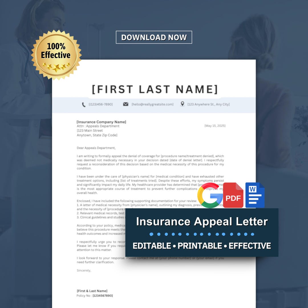 Health Insurance Appeal Letter Template, Appeal Insurance Denial ...
