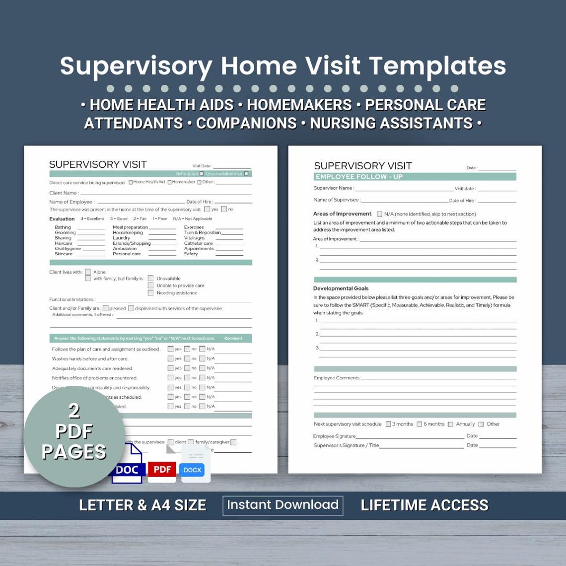 Supervisory Home Health Visit Form, Nursing Assistant Home Supervision ...