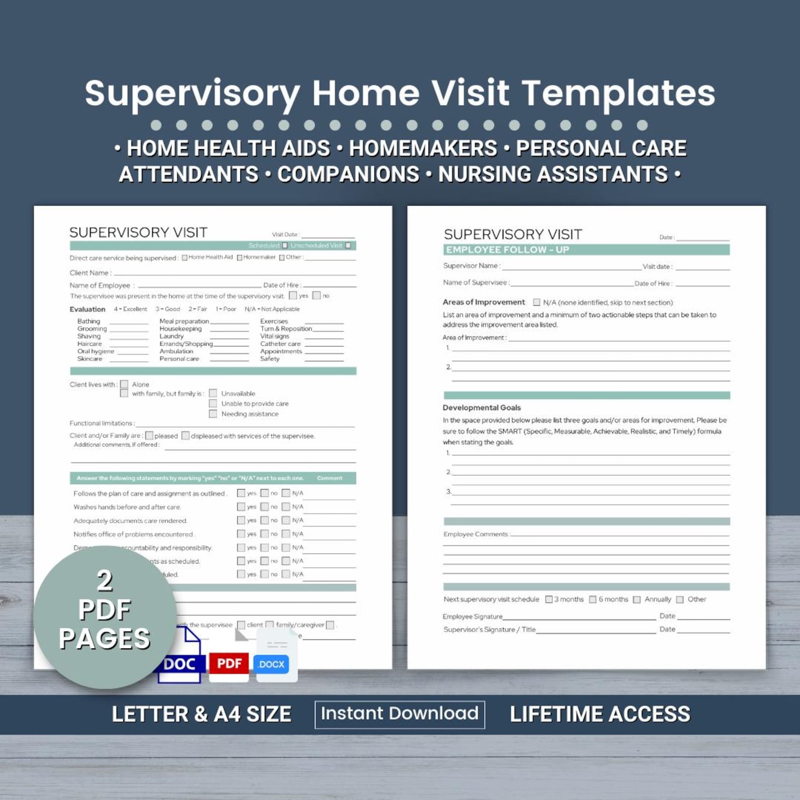 Supervisory Home Health Visit Form, Nursing Assistant Home Supervision ...