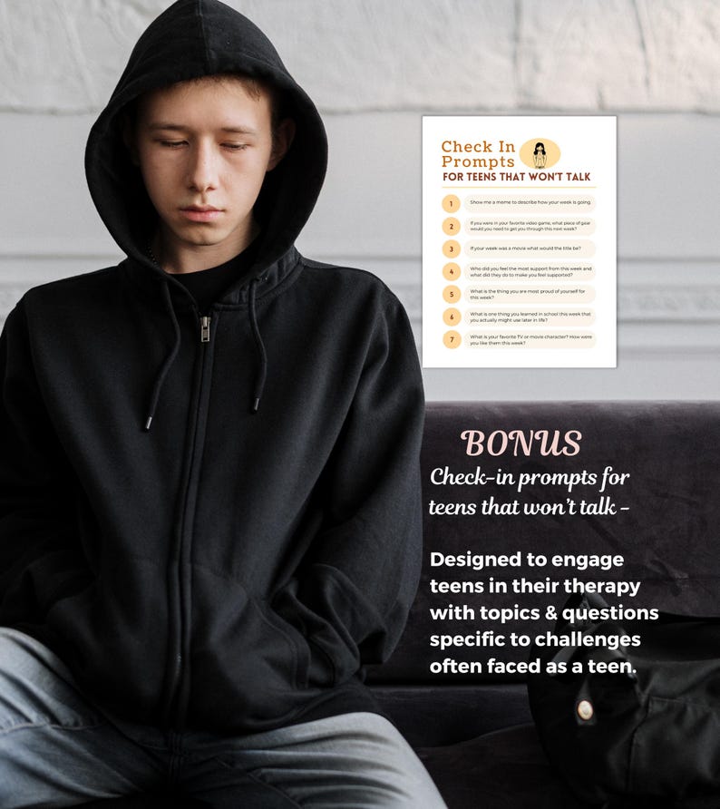 Teen Therapy Questions, Teen Check-ins, Teenager Doesn't Talk Prompts ...
