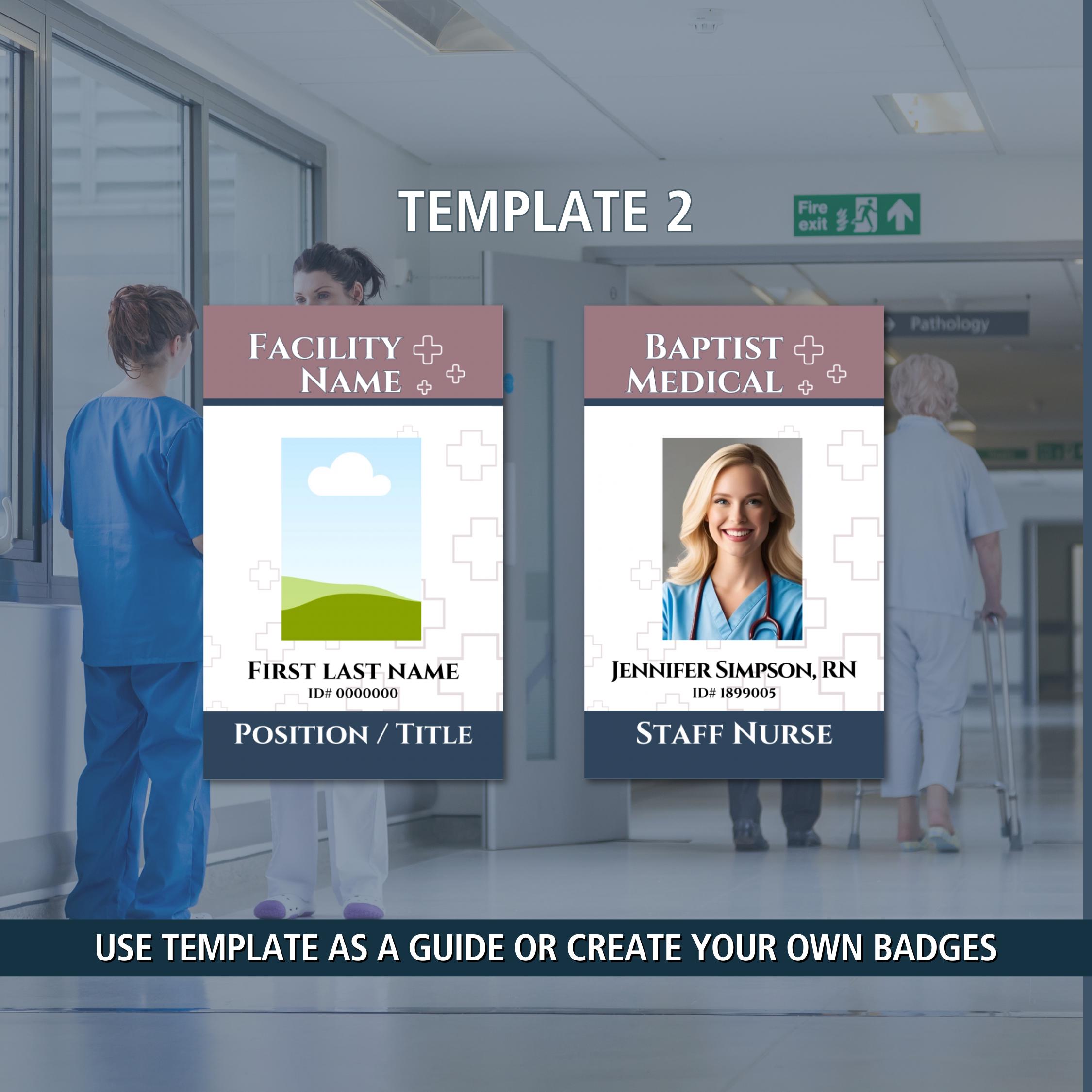 Doctor Nurse ID Badge, Editable Hospital ID Badges, Printable Student ...