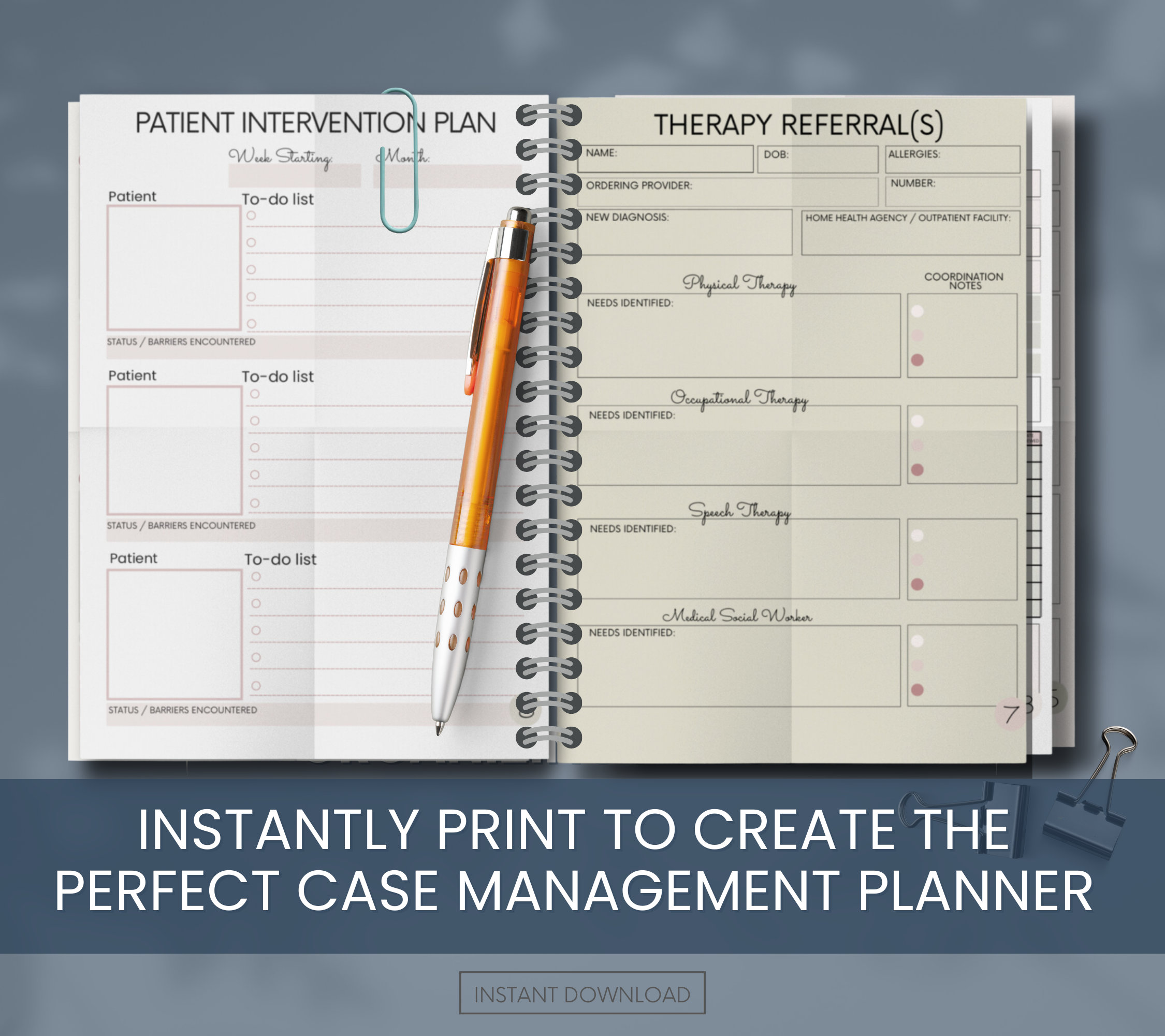 Nurse Case Manager Printable Planner, Case Management Care Planning ...