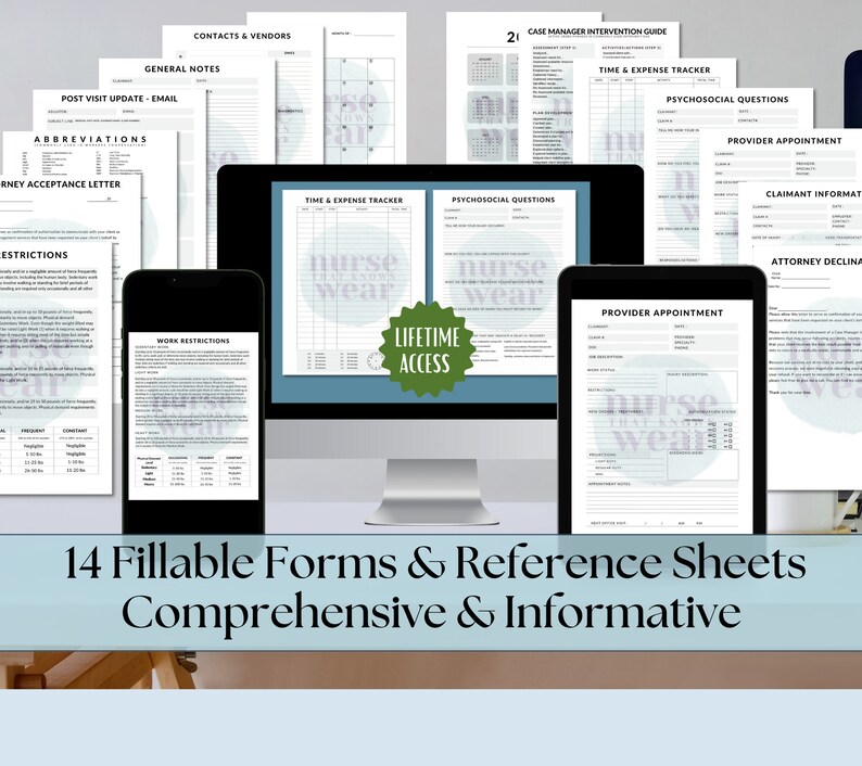 Workers Comp PDF Bundle, Case Manager Fillable Documents, Case ...