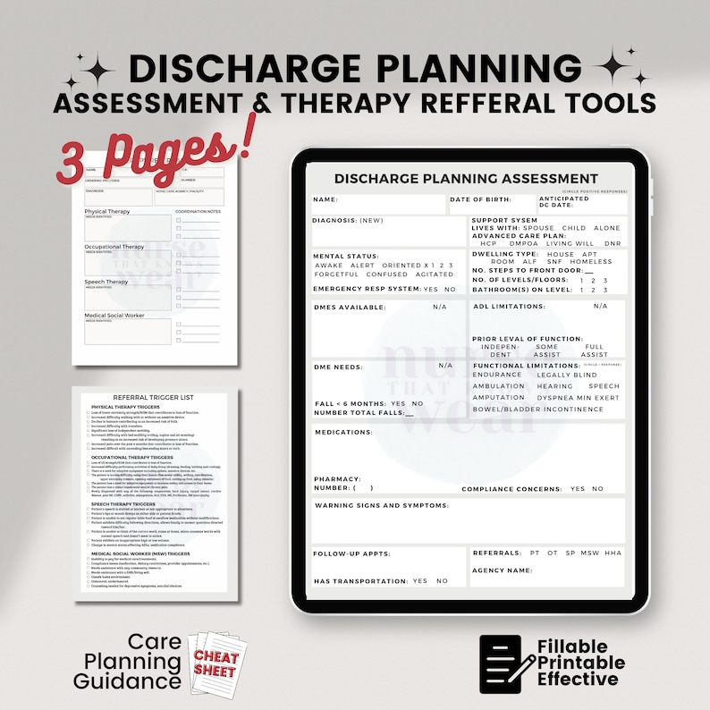 RN Case Manager Discharge Assessment Form, Case Manager Intake Template ...
