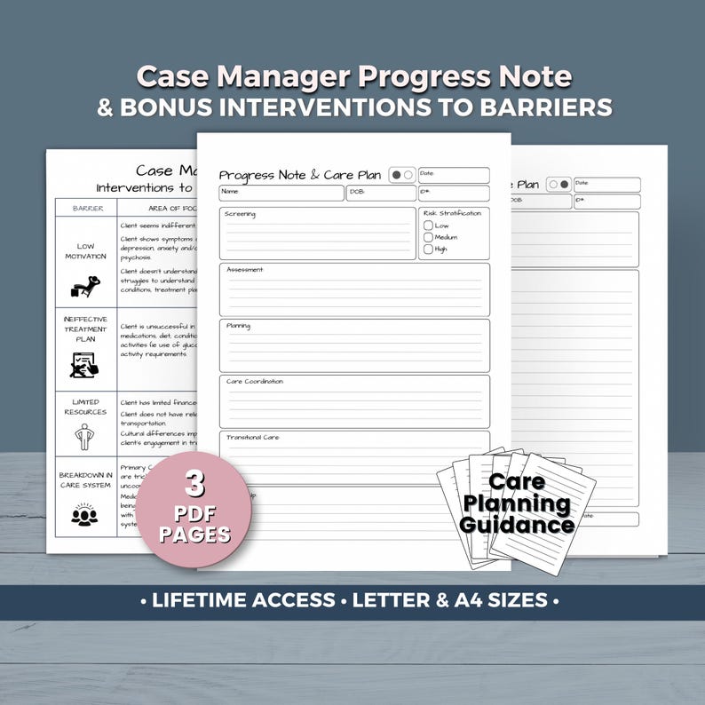 Case Manager Progress Note, Nurse Care Management Intake Note ...