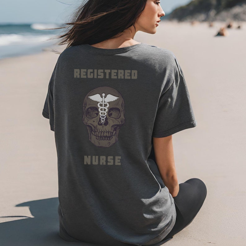 Skull T-shirt for Male Nurses, Skull Caduceus Murse Shirt, Trendy Man ...