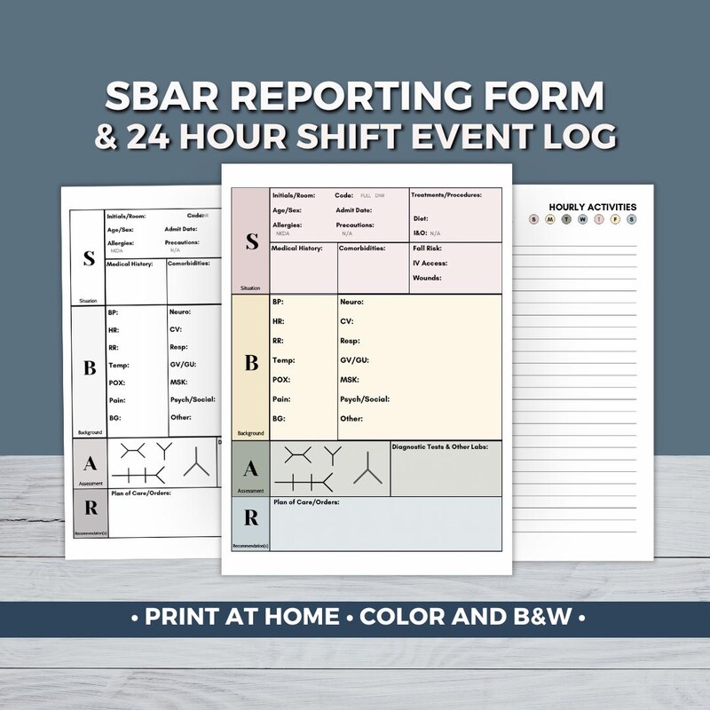 Sbar Nurse Report Sheet - Etsy