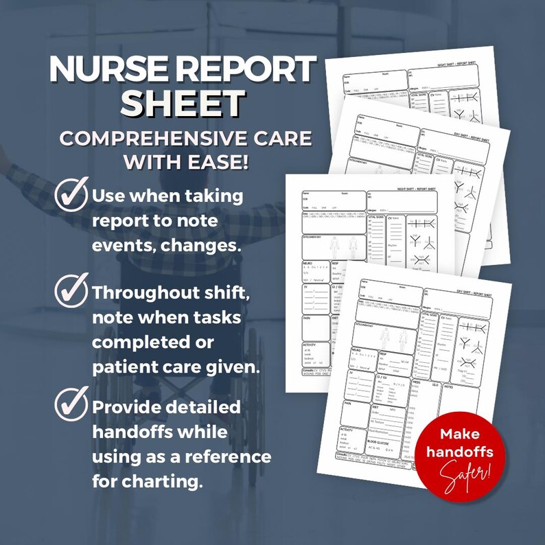 Nurse Report Sheet Printable, Instant Download, Daily Nursing To-do ...