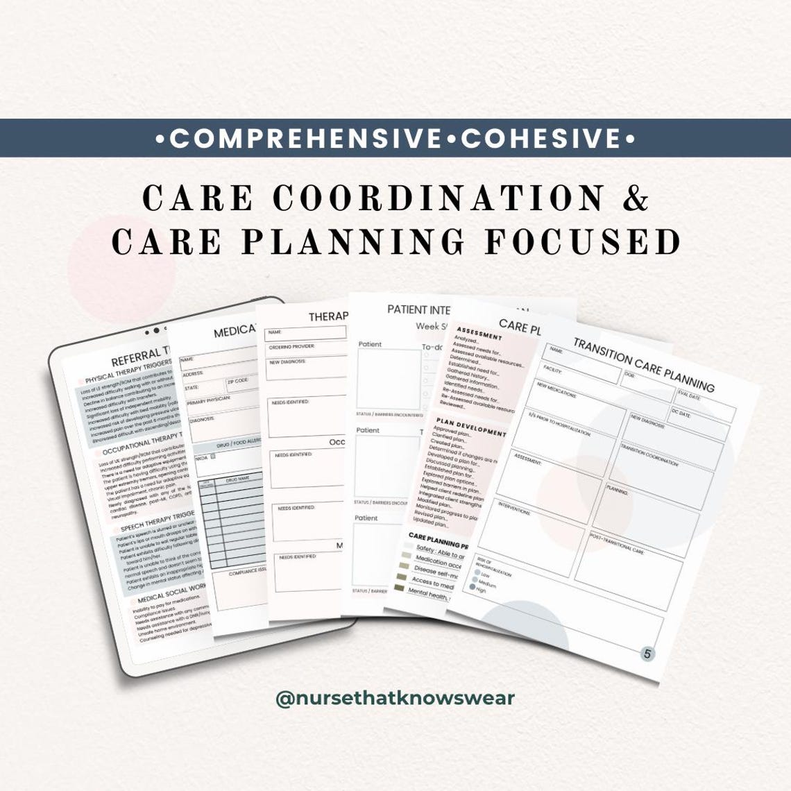 Case Manager Care Planning Printable Planner, Nurse Care Management ...