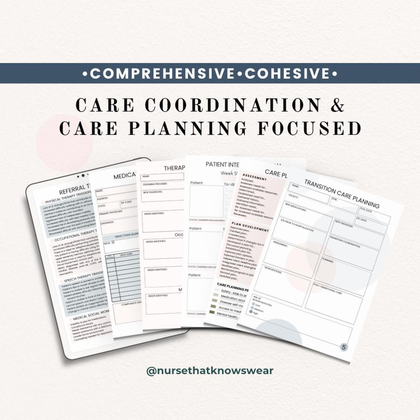 Case Manager Care Planning Printable Planner, Nurse Care Management ...