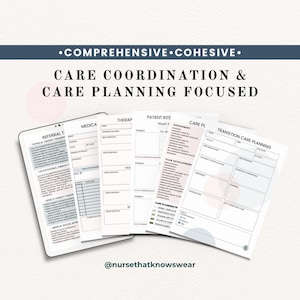 Case Manager Care Planning Printable Planner, Nurse Care Management ...