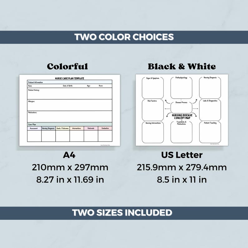 Nursing Disease Concept Map & Care Plan Templates Nursing Student Care ...