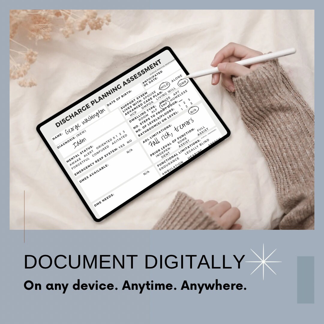 RN Case Manager Discharge Assessment Form, Case Manager Intake Template ...