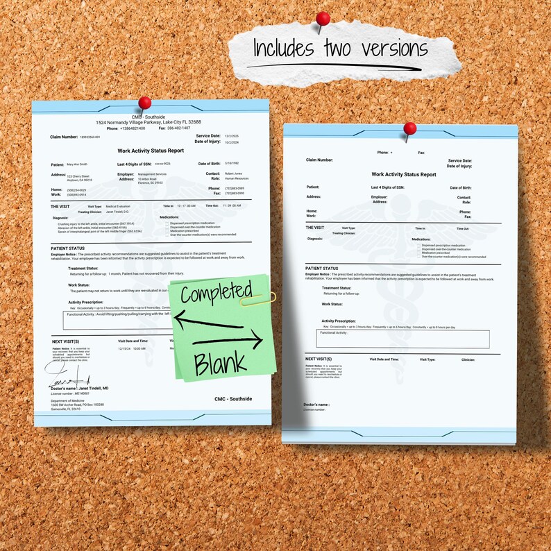 Editable Work Release Letter, Authentic Doctor Work Injury Notes ...