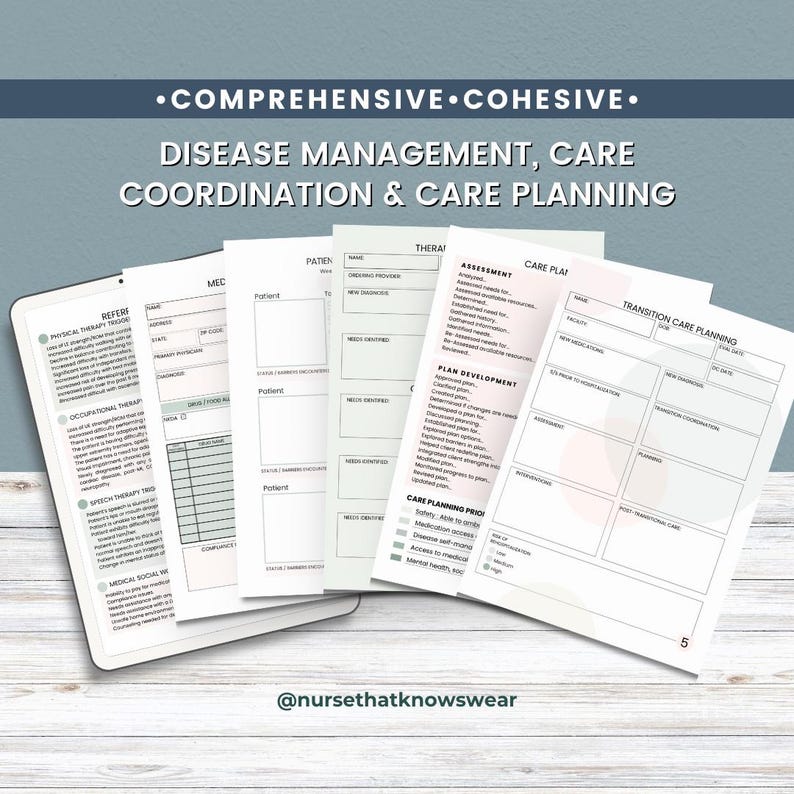 Nurse Case Manager Printable Planner, Case Management Care Planning ...