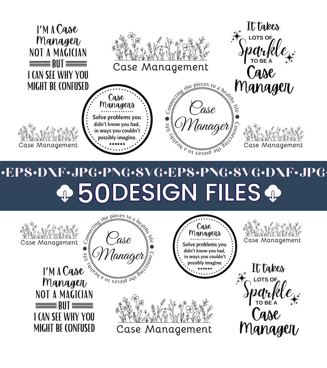 50 Case Manager Design File Bundle, Social Worker SVG, RN Case ...