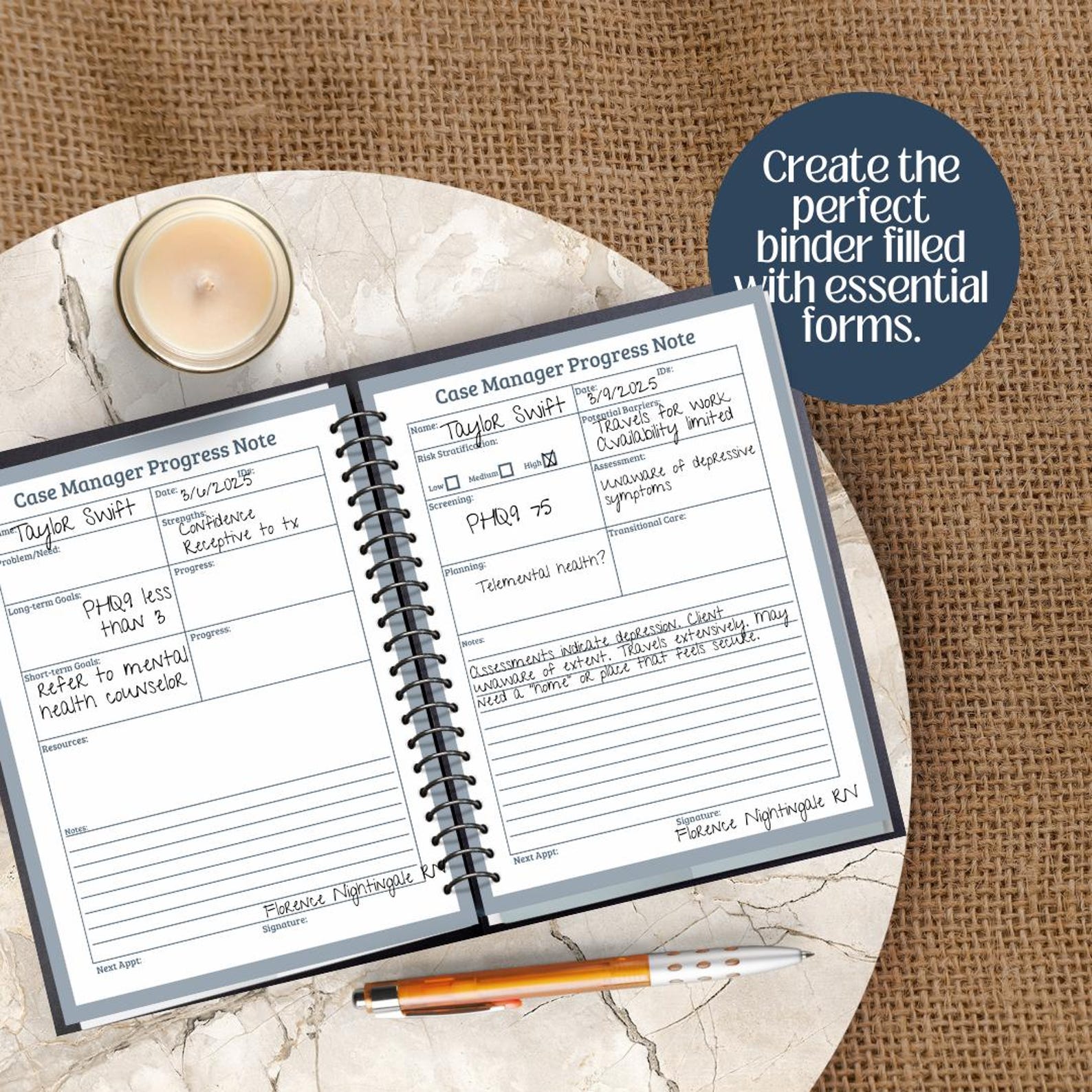 Case Manager Progress Note, Nurse Case Management Intake Note, Social ...