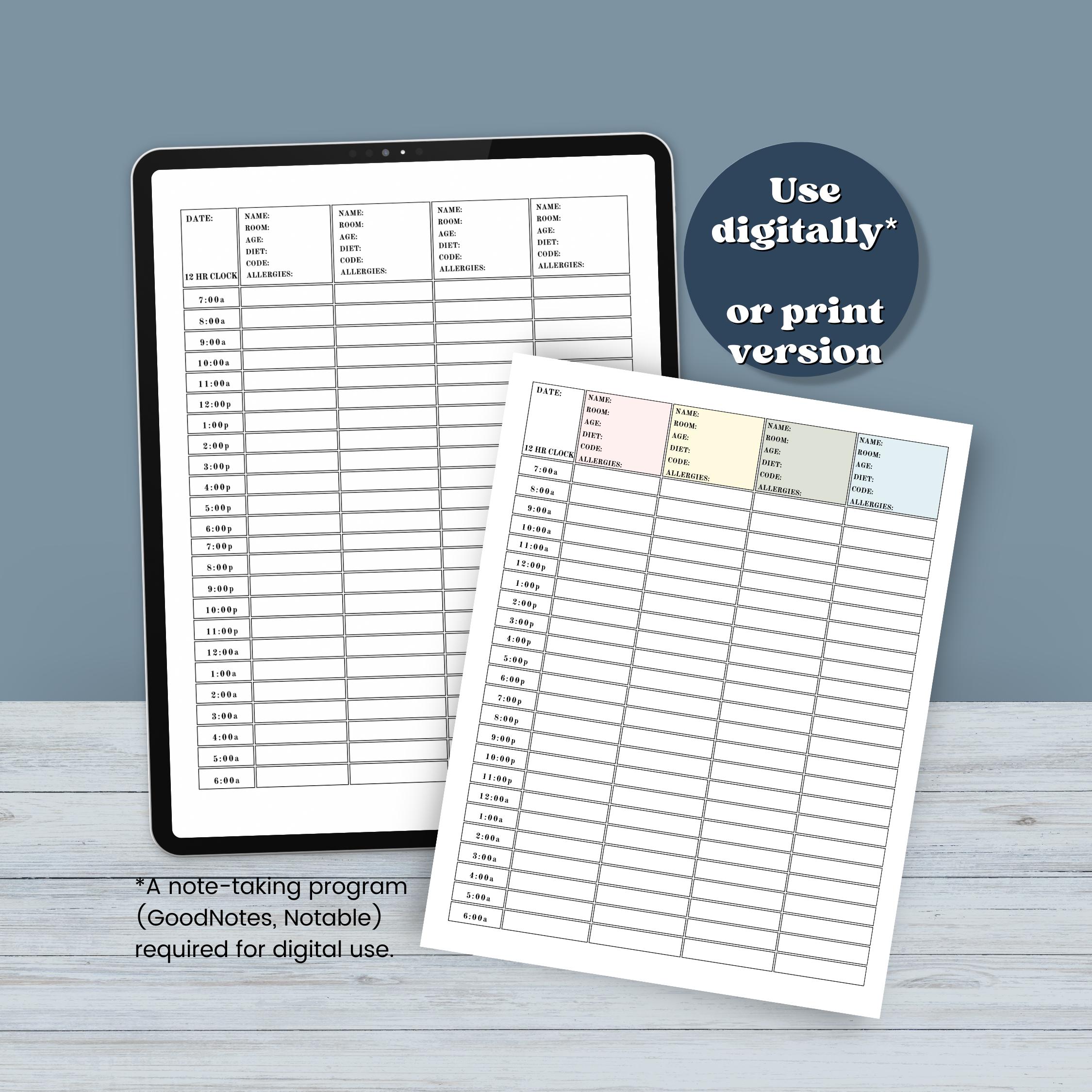 4 Patient Nurse Shift Report, Med Surg Nurse Report Sheet, Medsurg ...