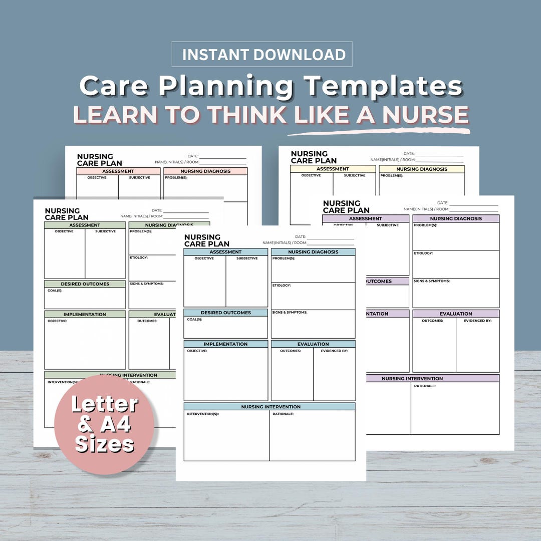 Printable Nursing Care Plan Template, Student Nurse Notes Care Planning ...