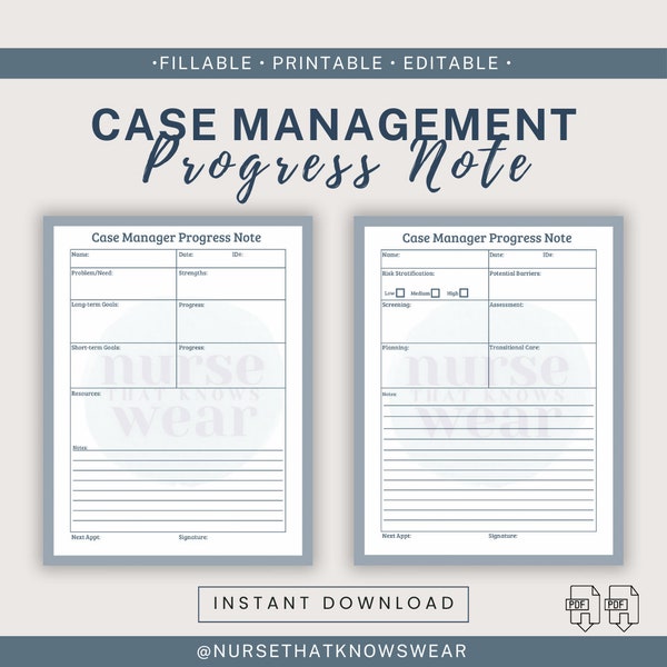 Social Worker Case Management Forms - Etsy