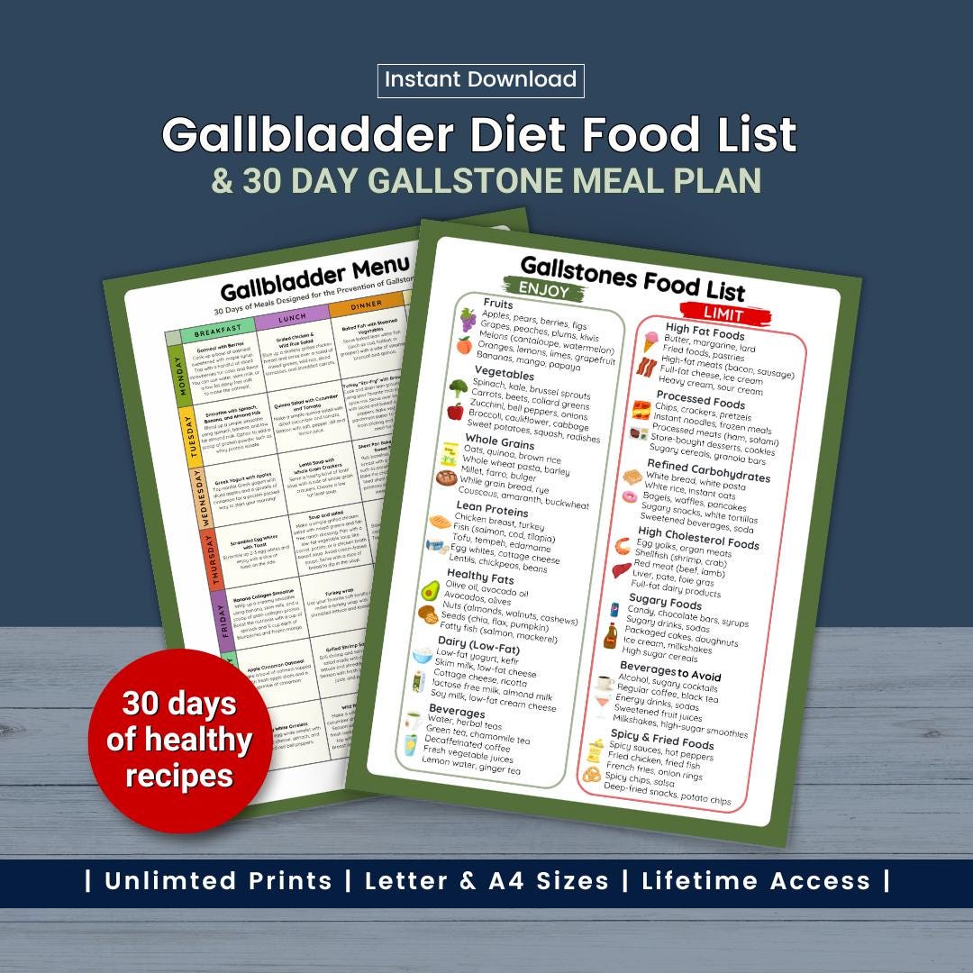 Gallstone Food List and Cholelithiasis Diet for Gallbladder Health, Low ...