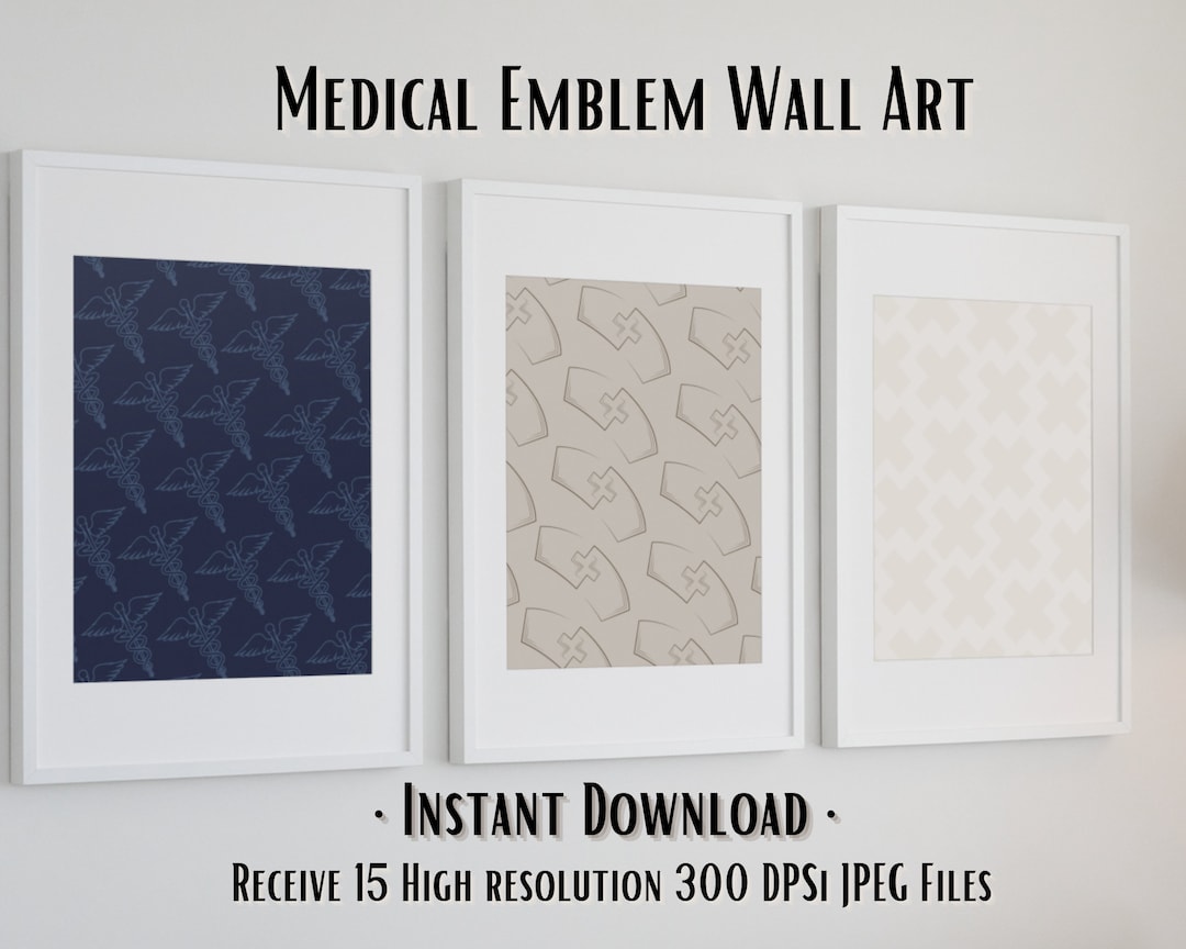 Medical Emblem Wall Art, Healthcare Printable, Boho Style Nursing ...