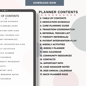 Case Manager Care Planning Printable Planner, Nurse Care Management ...