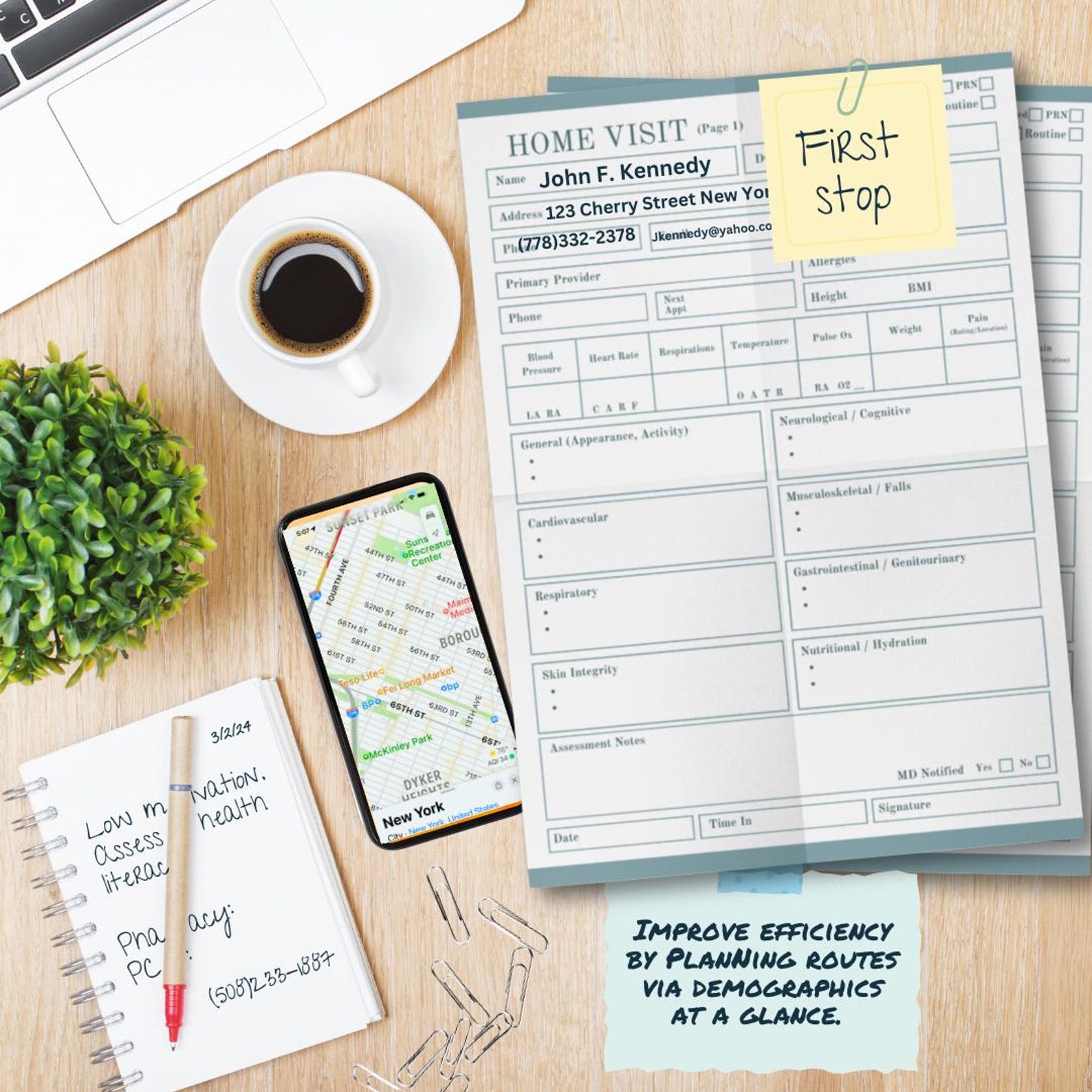 Home Health Nurse Printable Planner, Skilled Nursing Home Visits ...