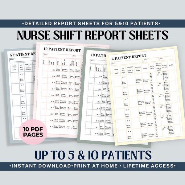 Nursing Home 24 Hour Report - Etsy