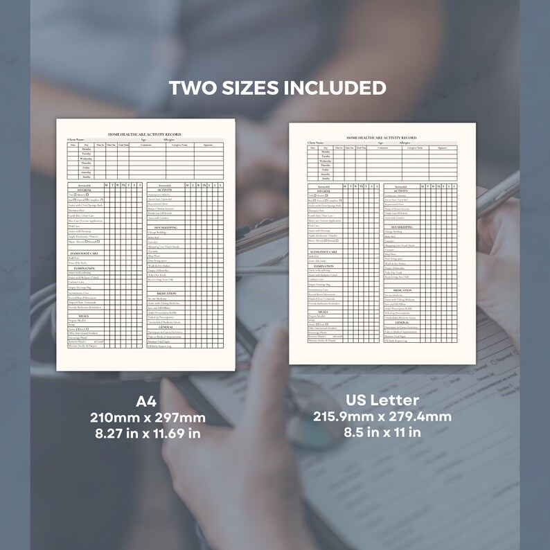 Caregiver Daily Log, Printable Caregiver Checklist, Fillable Daily ...