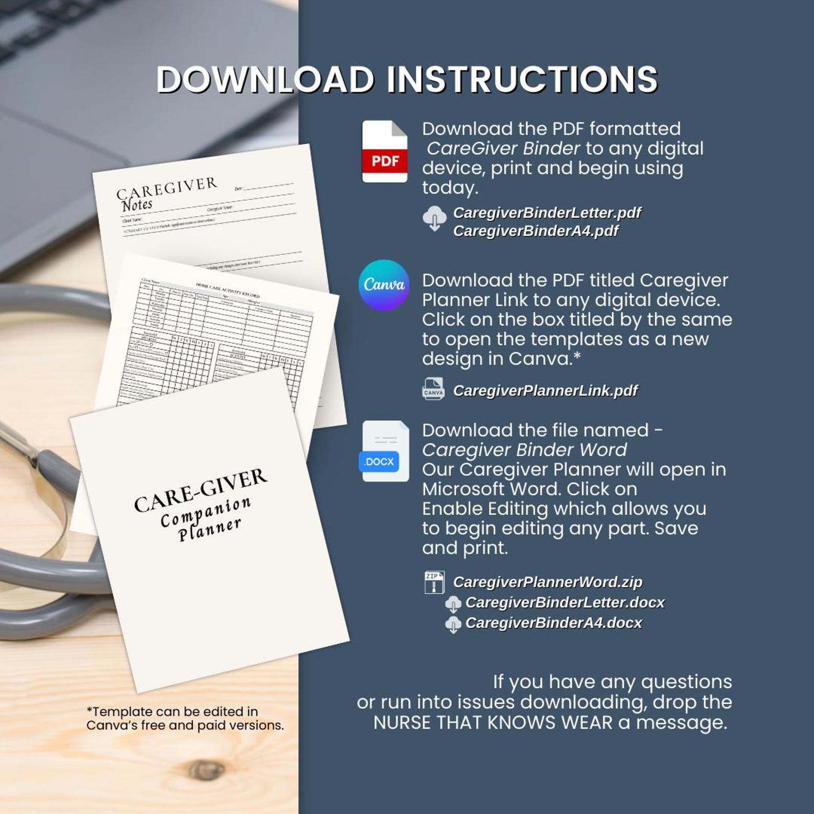 Ultimate Home Caregiver Health Binder, Editable Elder Care Checklist ...