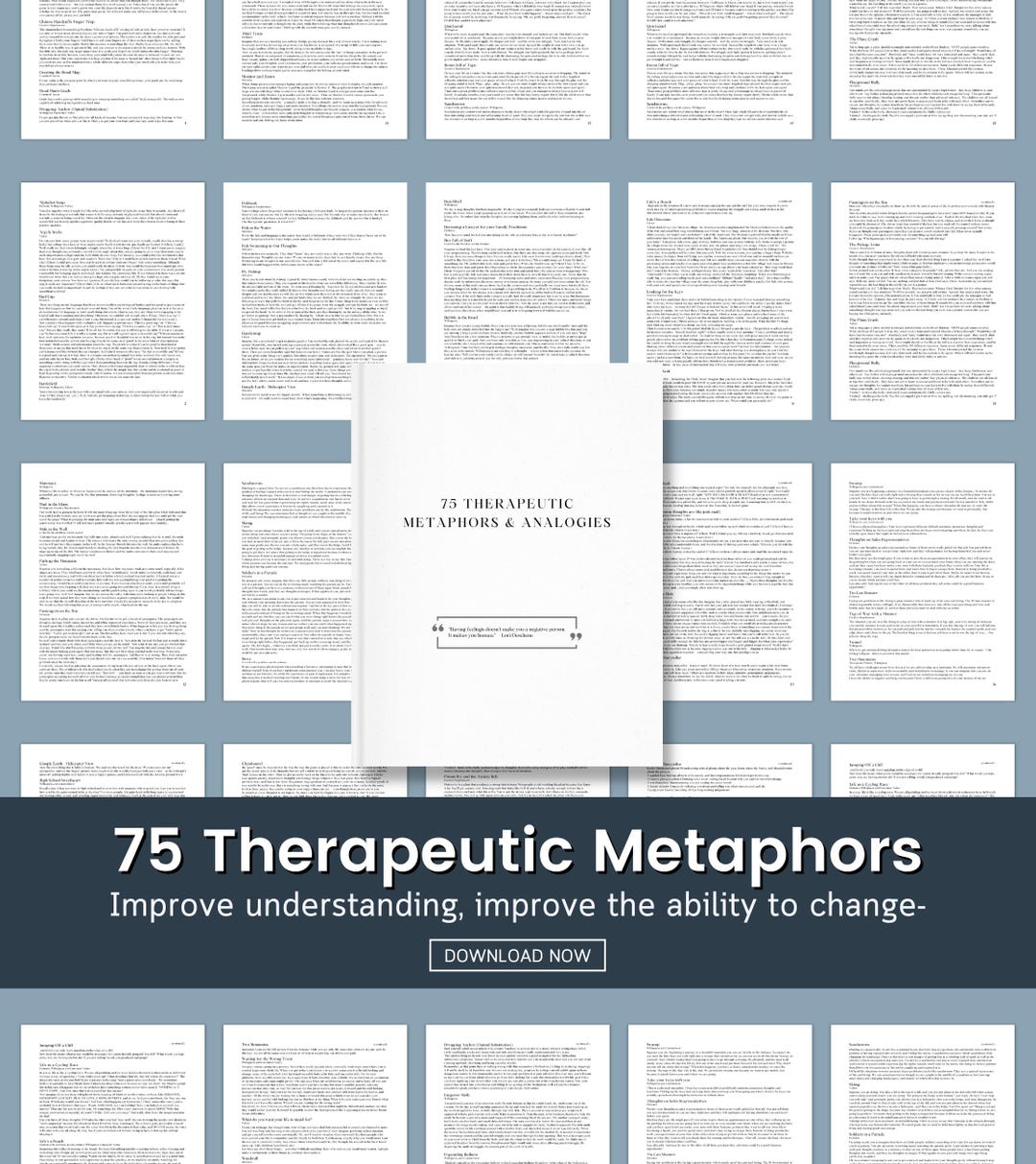 75 Metaphors for Mental Health Therapy, Counseling Behavior Change ...
