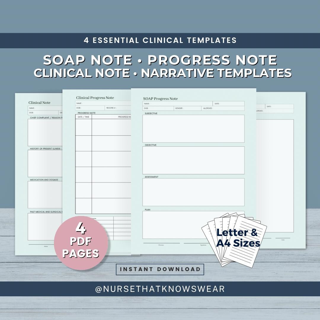SOAP Note, Progress Note, Narrative & Daily Progress Notes, Clinical ...
