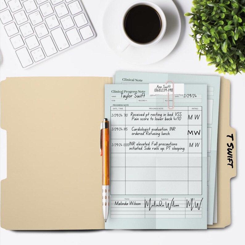 SOAP Clinical Progress Note & Simple Narrative Note Templates, Nursing ...