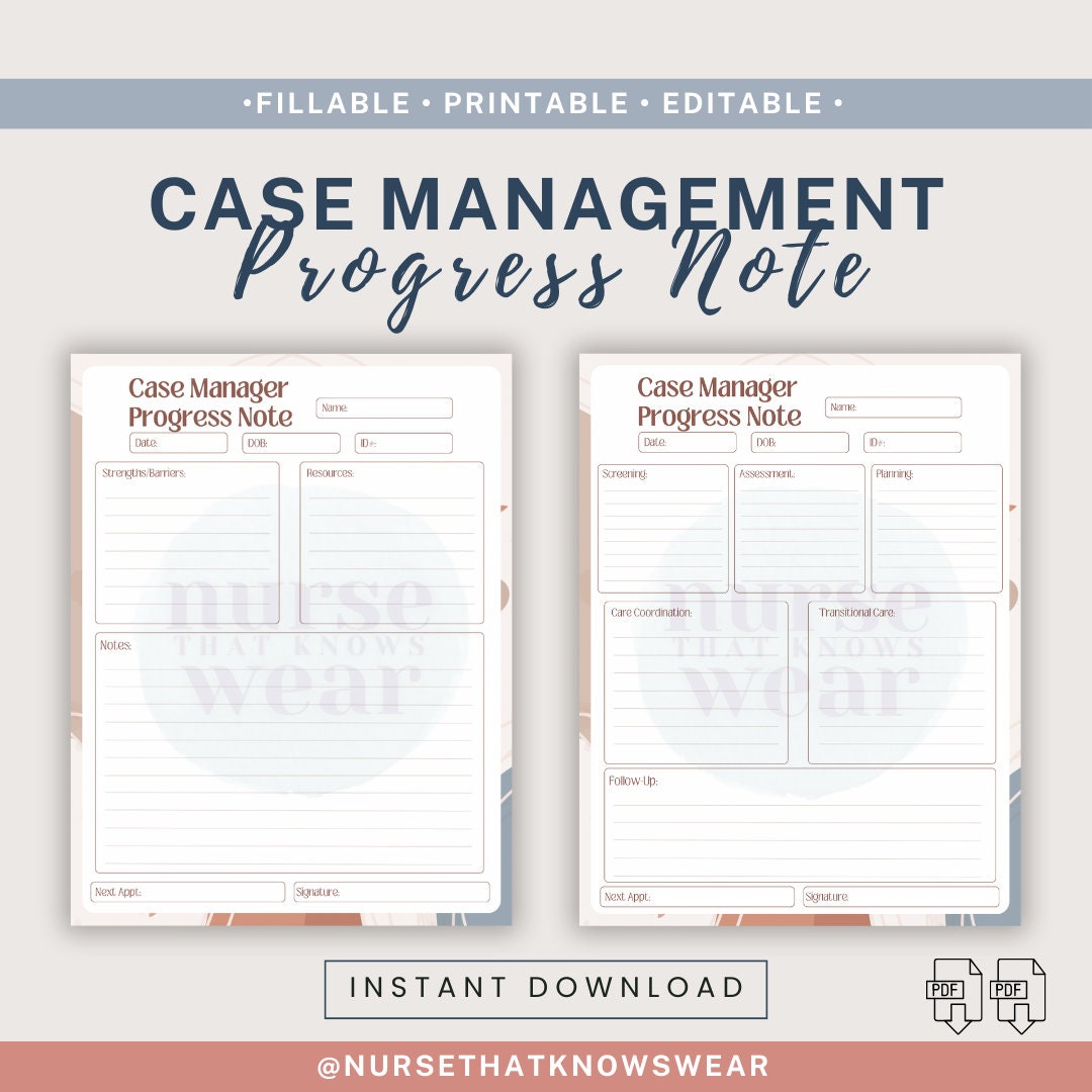 Case Manager Progress Note, Care RN Management Intake Form, Medical ...