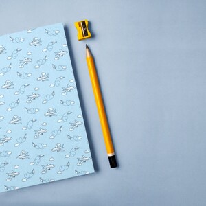Airplane & Paper Planes Pattern Spiral Notebook|flight Crew Pilot Gift ...
