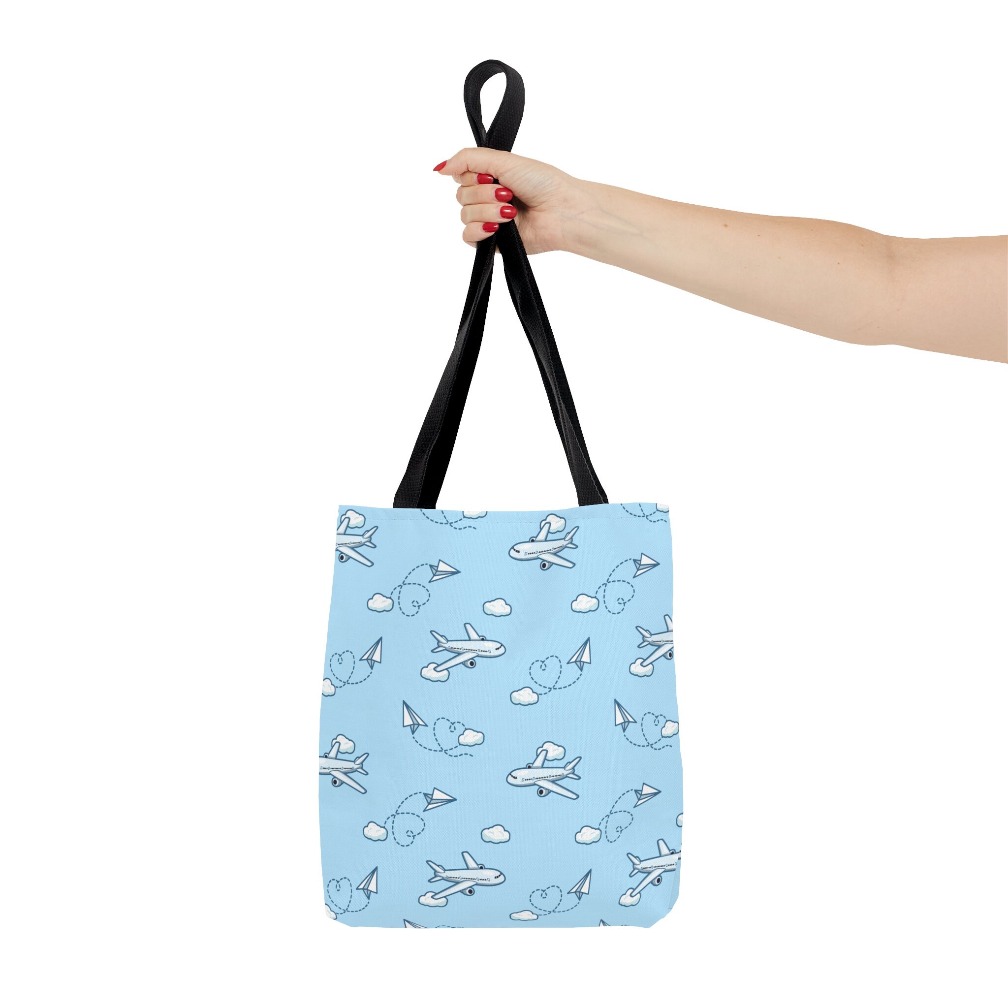Airplane & Paper Planes Pattern Tote Bagbirthday Party Giftflight Crew ...