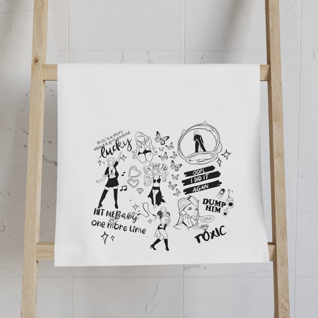Britney Line Art Hand Toweltaylor Swiftie Mercheras Tourtaylor's ...