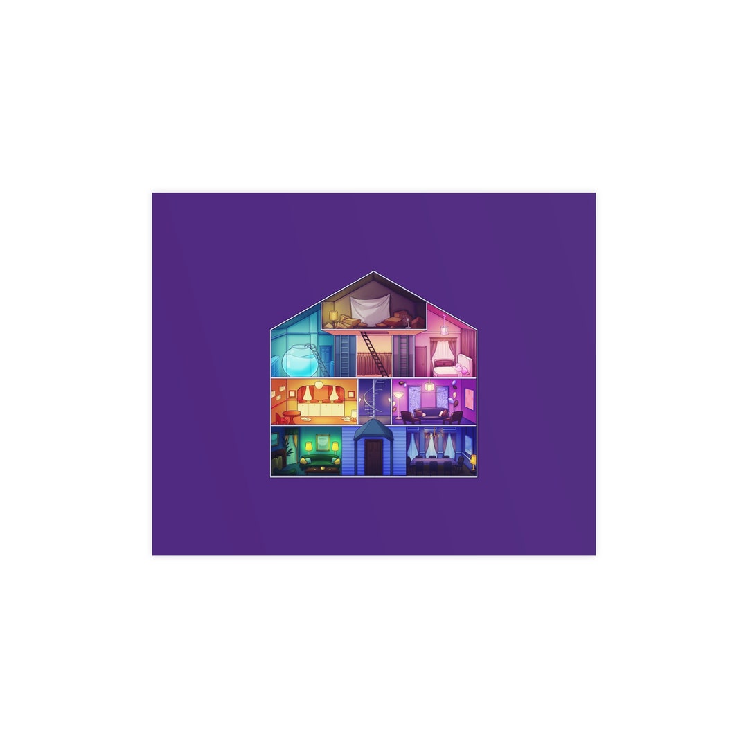 Taylor Art Collection Lover House Vertical and Horizontal Matte Purple ...