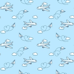 Airplane and Paper Airplane Patternrepeatable Seamless Patterninstant ...