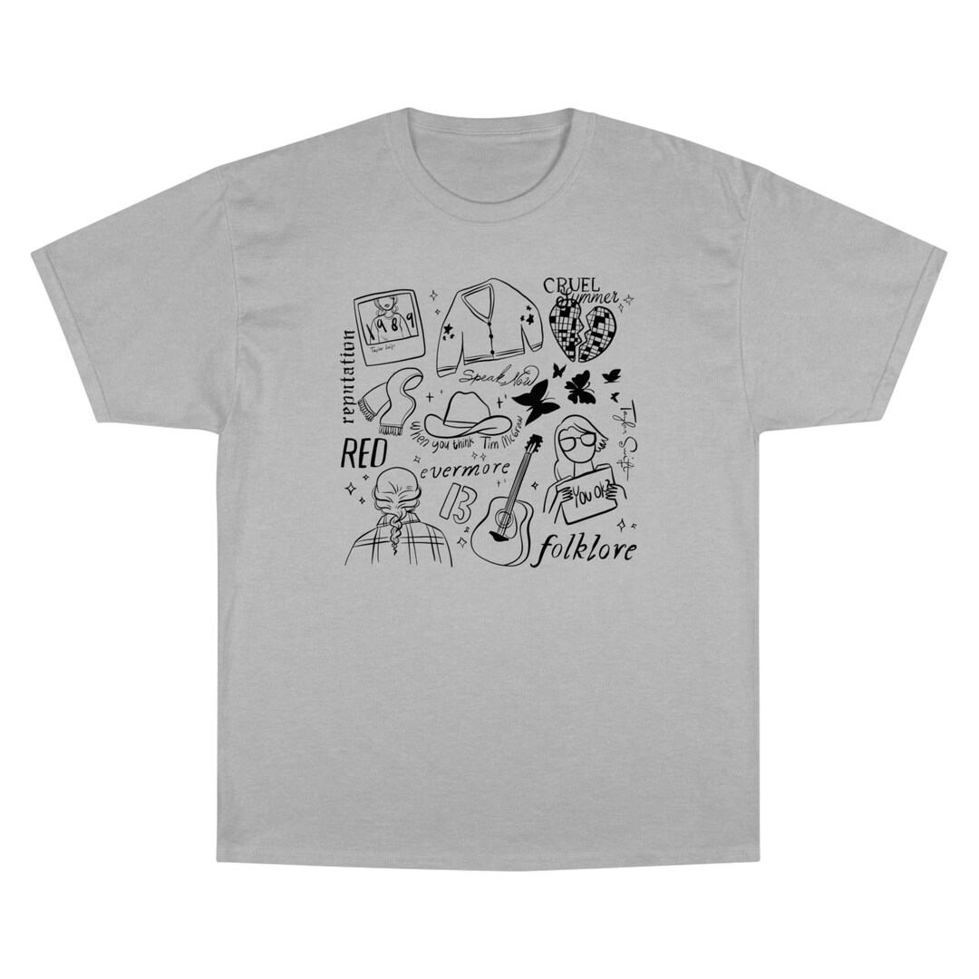Taylor Line Art Collection Champion T-shirttaylor Swiftie Mercheras ...