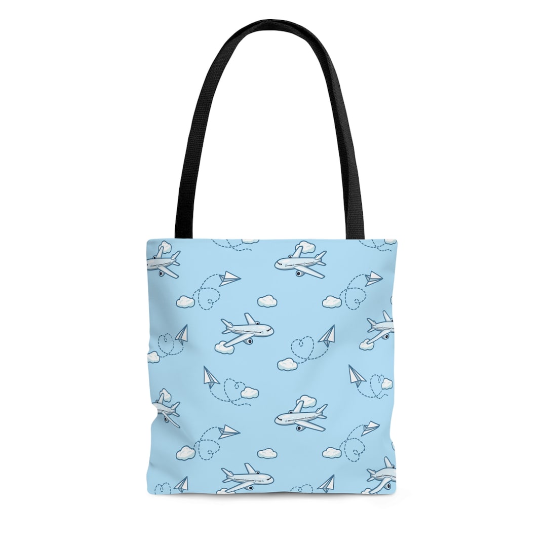Airplane & Paper Planes Pattern Tote Bagbirthday Party Giftflight Crew ...