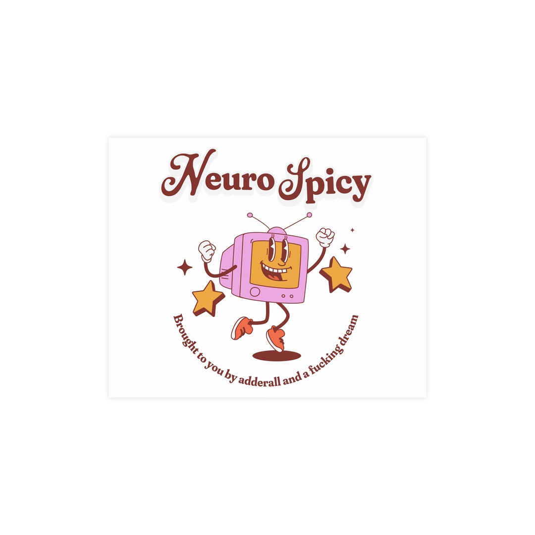 Neuro Spicy ADHD Vertical and Horizontal Matte Postersretro Cartoon ...