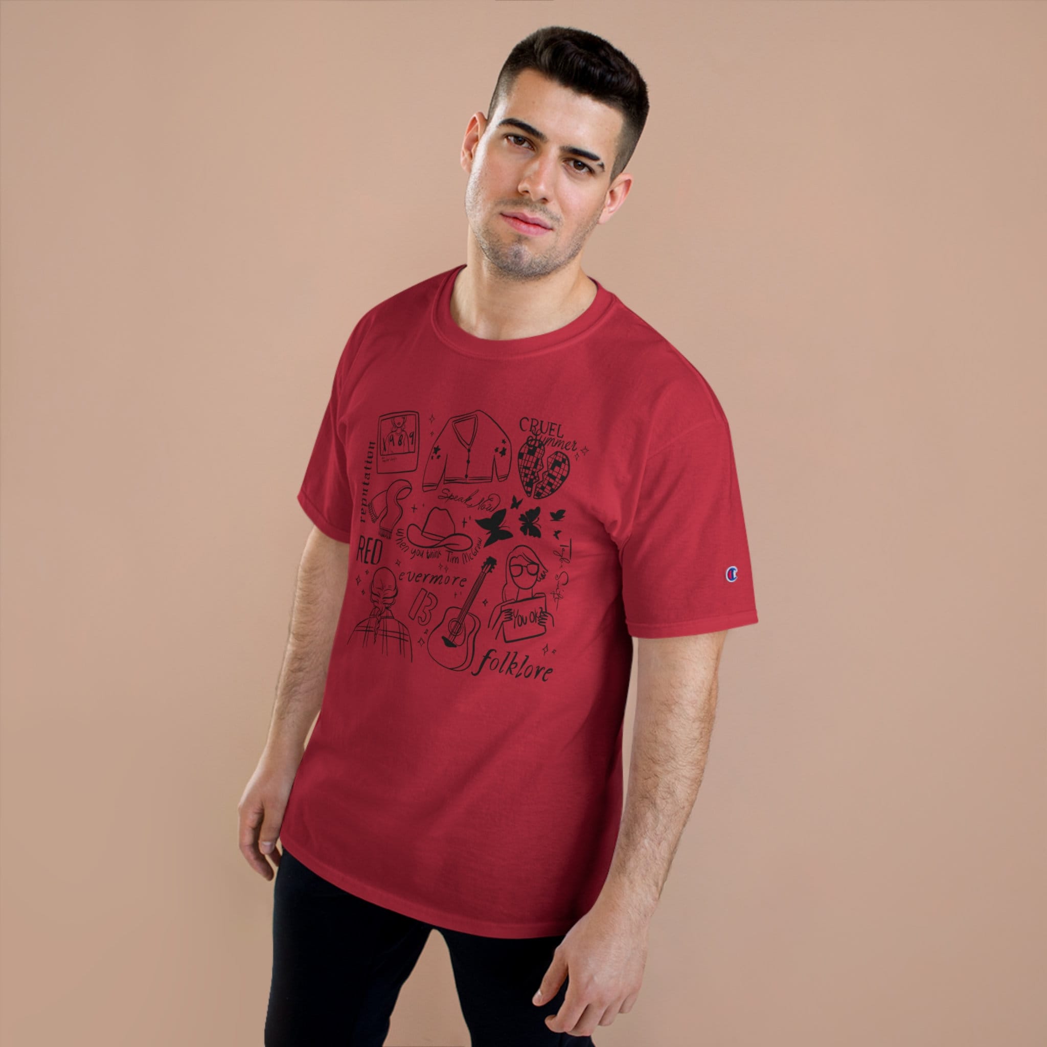 Taylor Line Art Collection Champion T-shirttaylor Swiftie Mercheras ...
