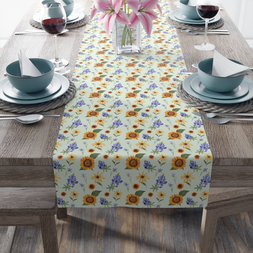 Texas Spring Wildflowers Table Runner|birthday Party Gift|table ...