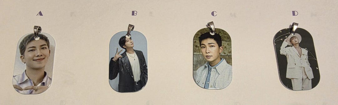 Kpop OT7 Dog Tags, Dog Tag Chain, Keychain. RM, Jin, Suga, Jhope, Jimin ...
