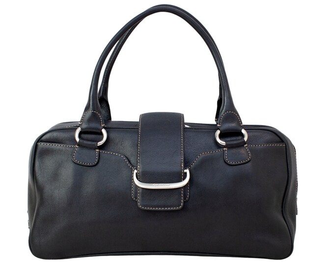 Vintage Cole Haan Black Leather Shoulder Bag, Cole Haan Small Duffle ...