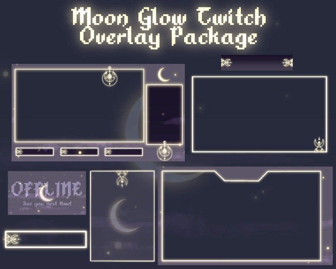 Moon Glow Full Twitch Overlay Package - Etsy