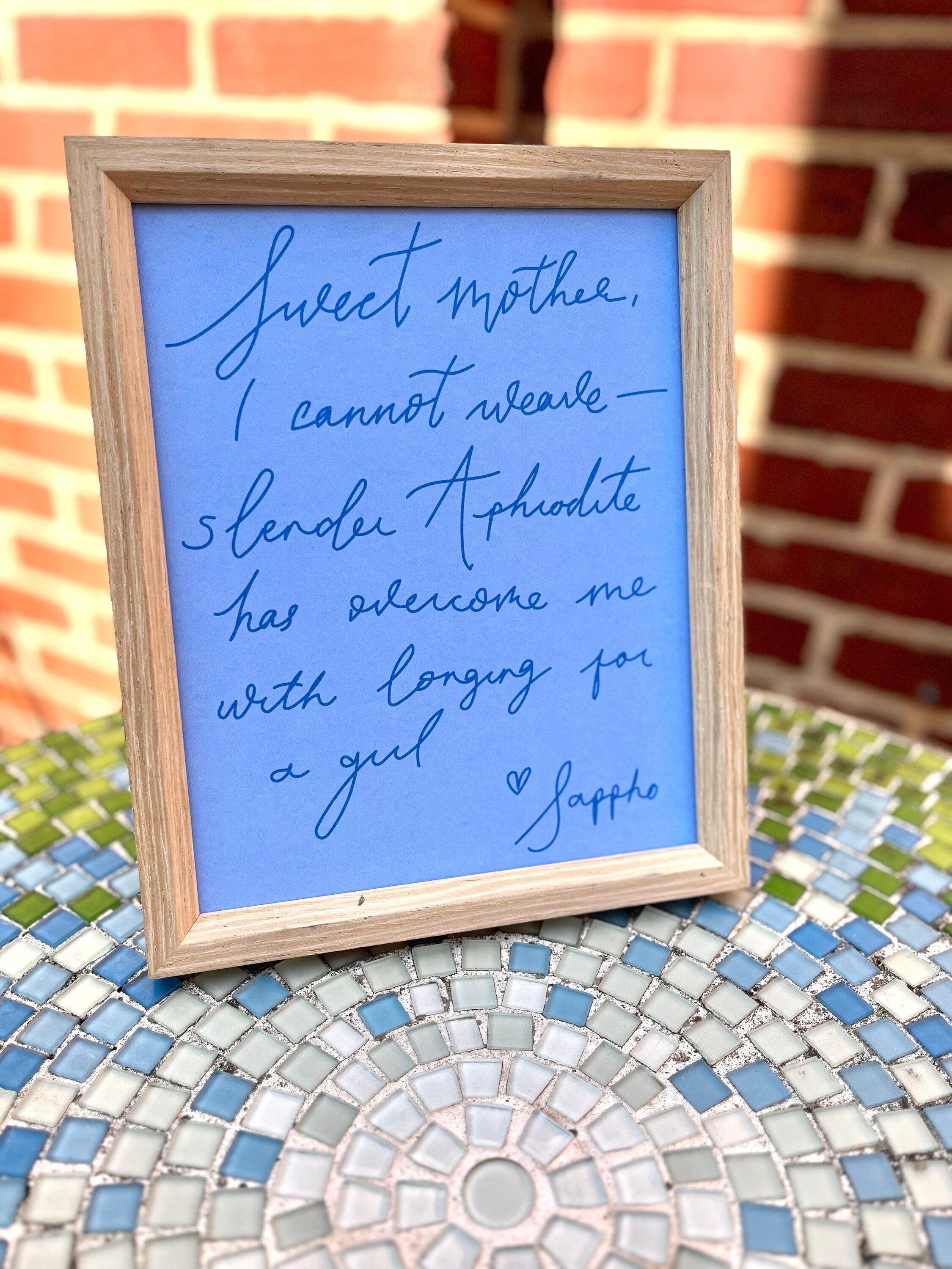 Sappho Poem Print Art Print Sappho Quote Art Print Unique Art Print ...